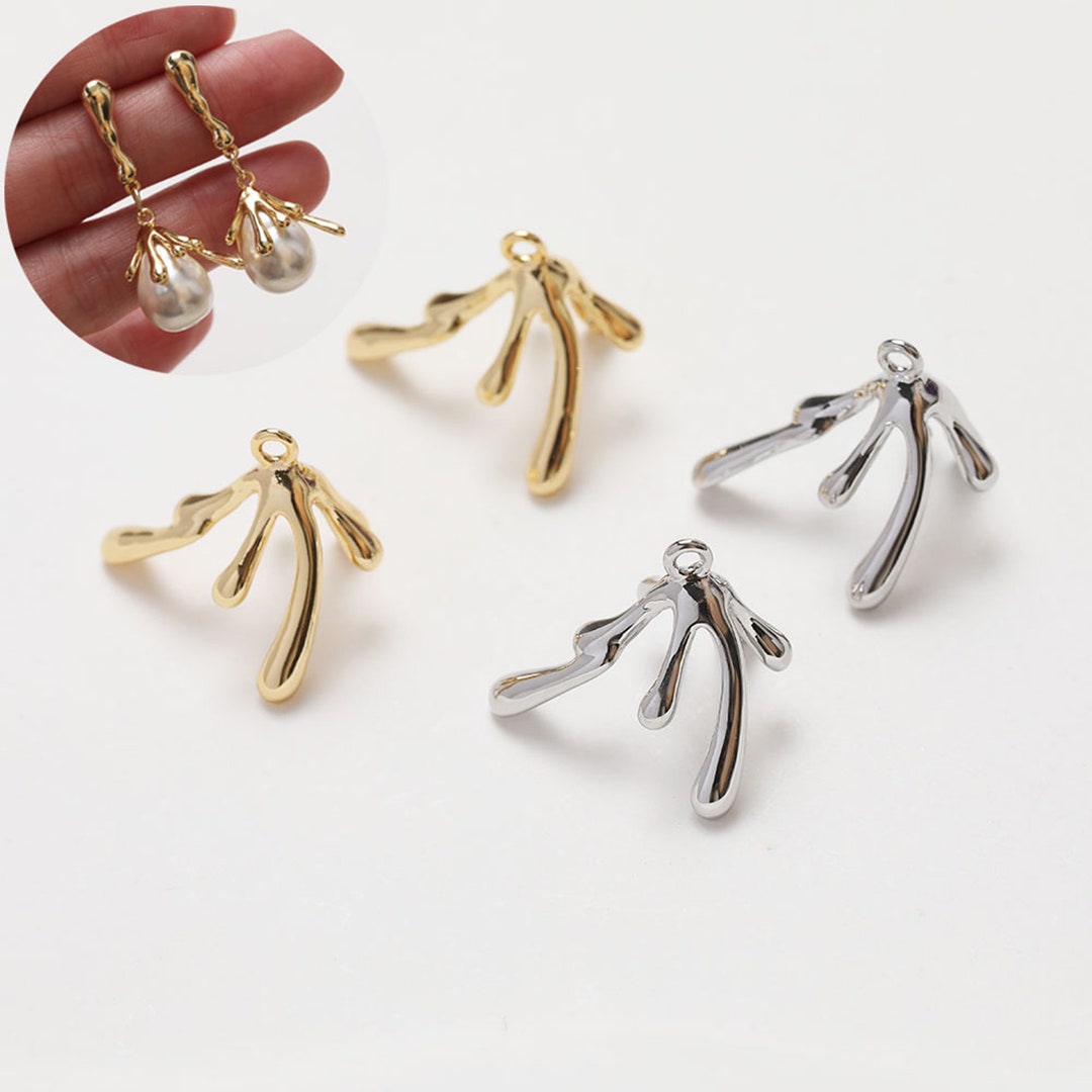 6pcs Brass Pendant Pinch Bail Connector for Necklace Earrings Jewelry ...
