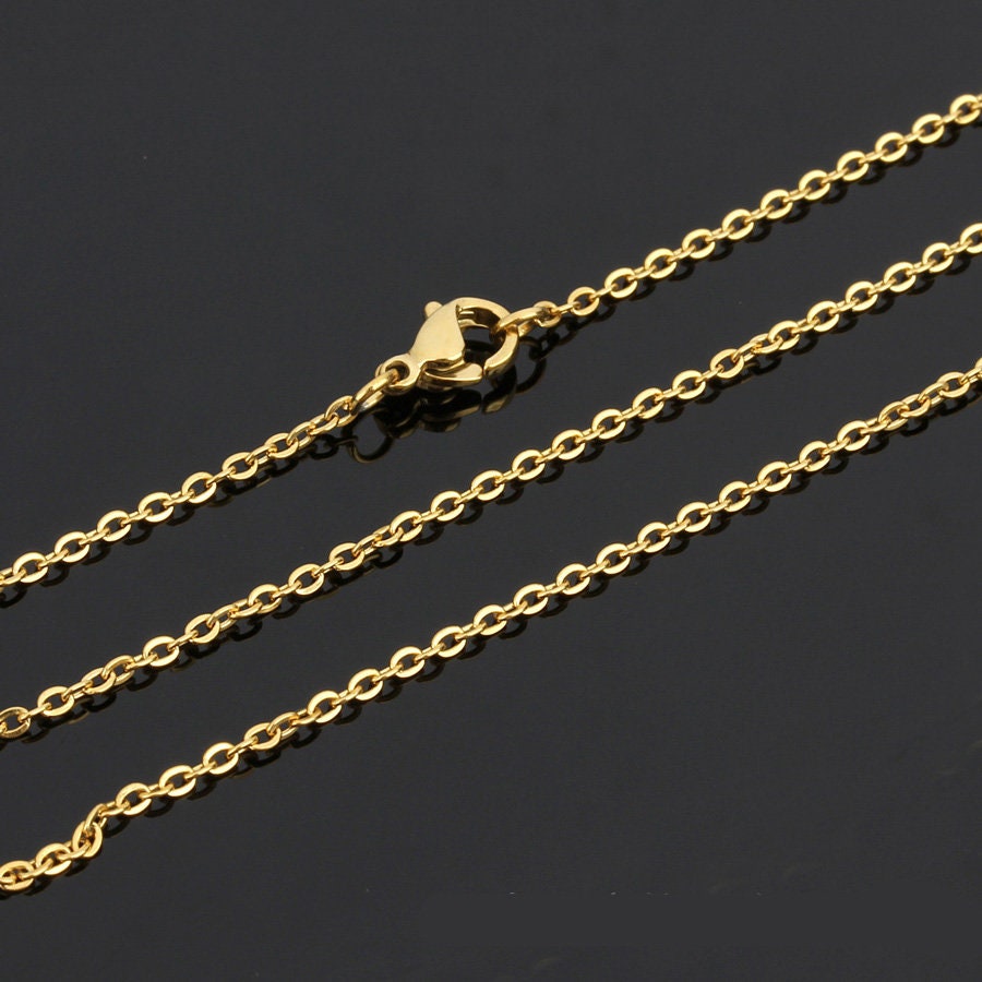 5PCS Stainless Steel Cable Link Chain With Lobster Clasp - 1.65MM Chain ...