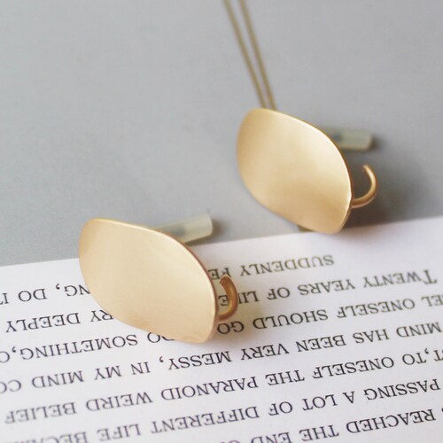 10PCS Matt Gold Plated Oval Ear Stud Earring Stud Ear Wire - Etsy