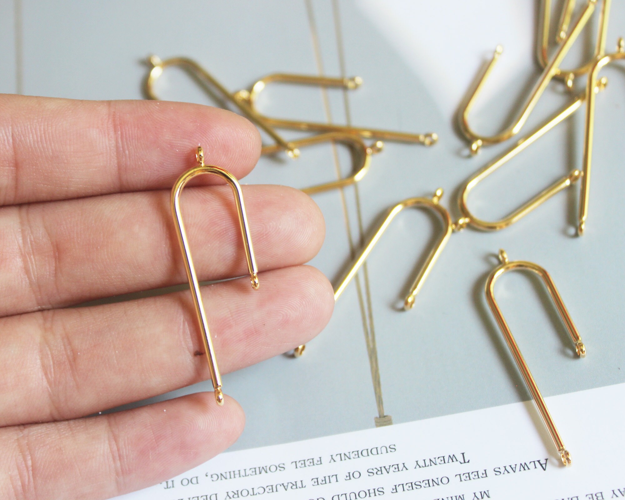 6PCS. 18k Real Gold Plated U Shape Earring Connector - Etsy