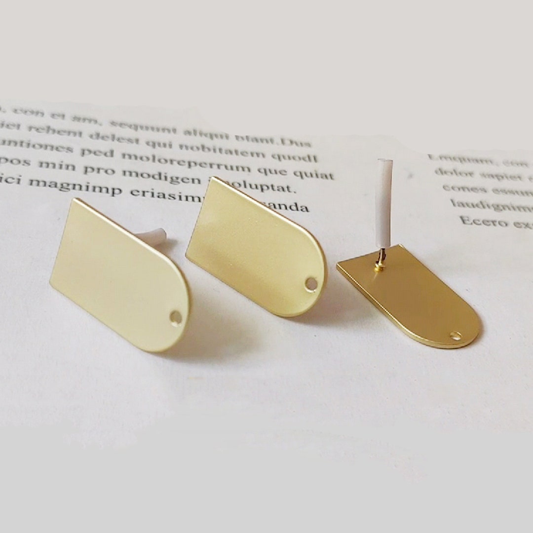 10PC Matt Gold Plated U Shape Earring U Shape Stud Statement Metal ...