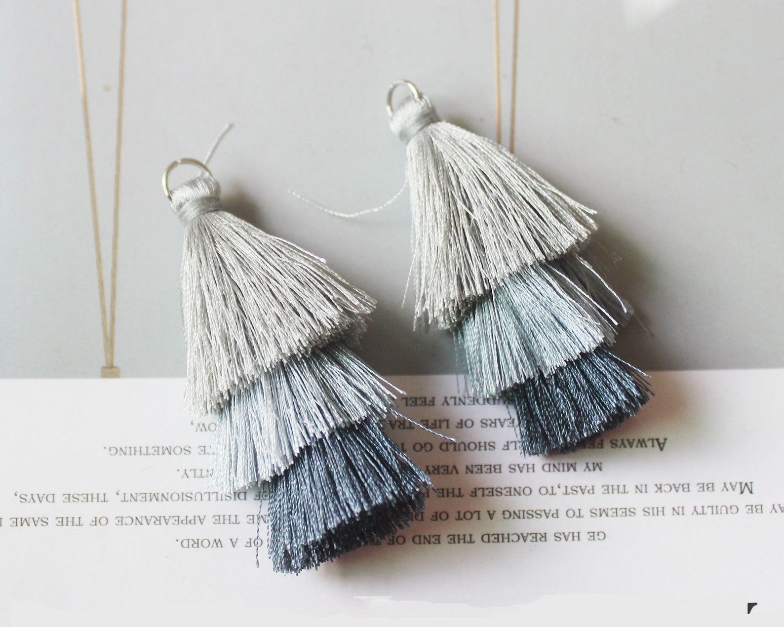 2pcs Stacked Tassels Silky Tassels Silk Thread Tassels Etsy