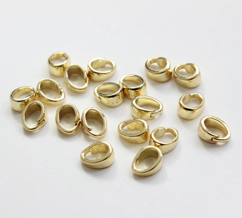 10pcs Real Gold Plated Bead Pendant Bail Charm Holder Slider,pinch Bail ...