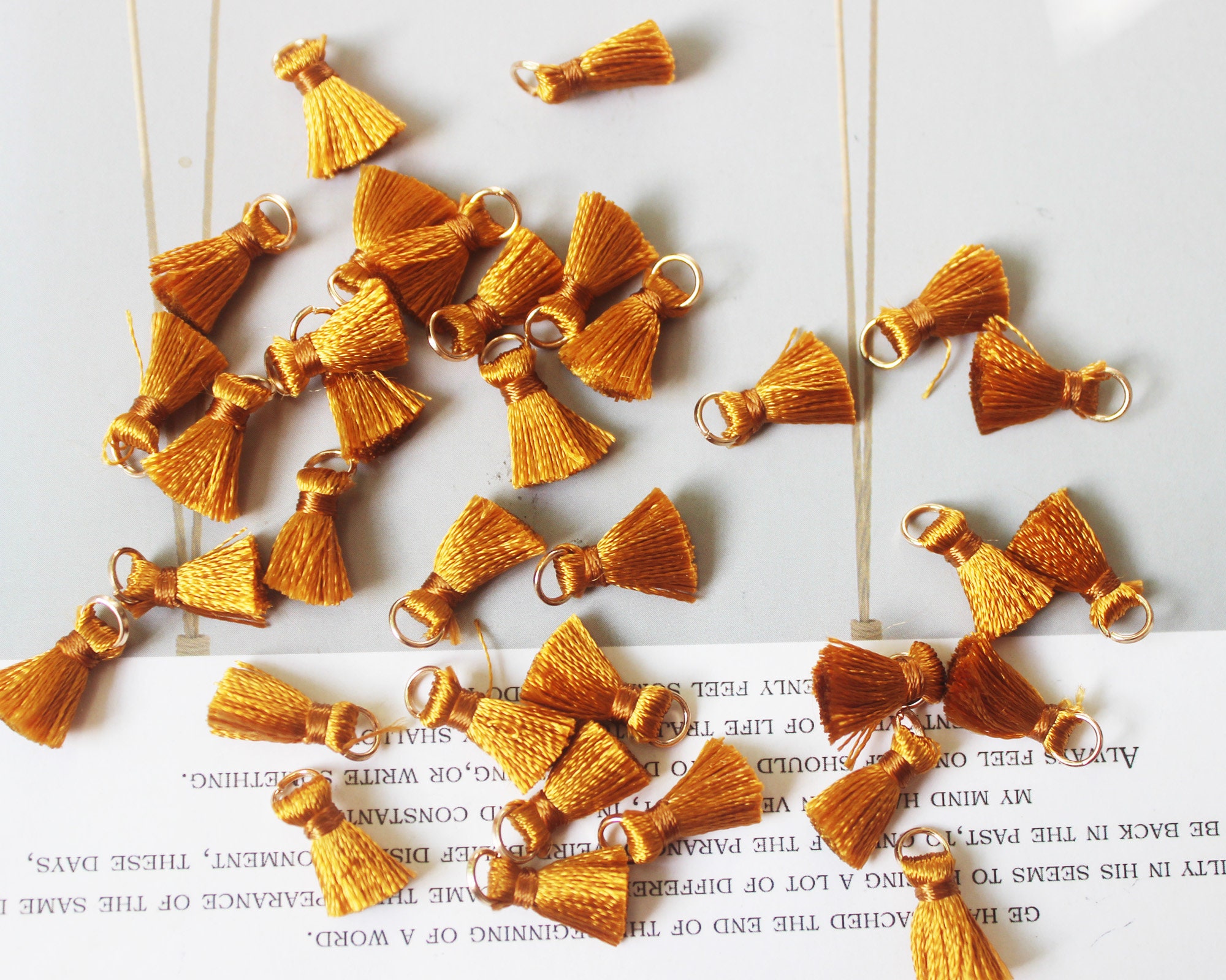 10pcs Golden Tassels,tiny Silky Thread Tassels,1.5cm Thread Tassels ...