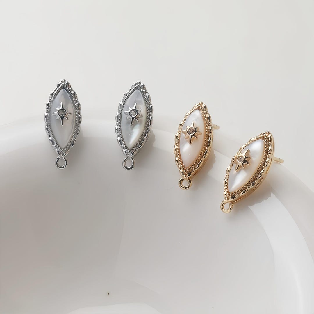 Quality Real Gold Plated Shell Earrings W/ Ring,shelll Stud Earring ...
