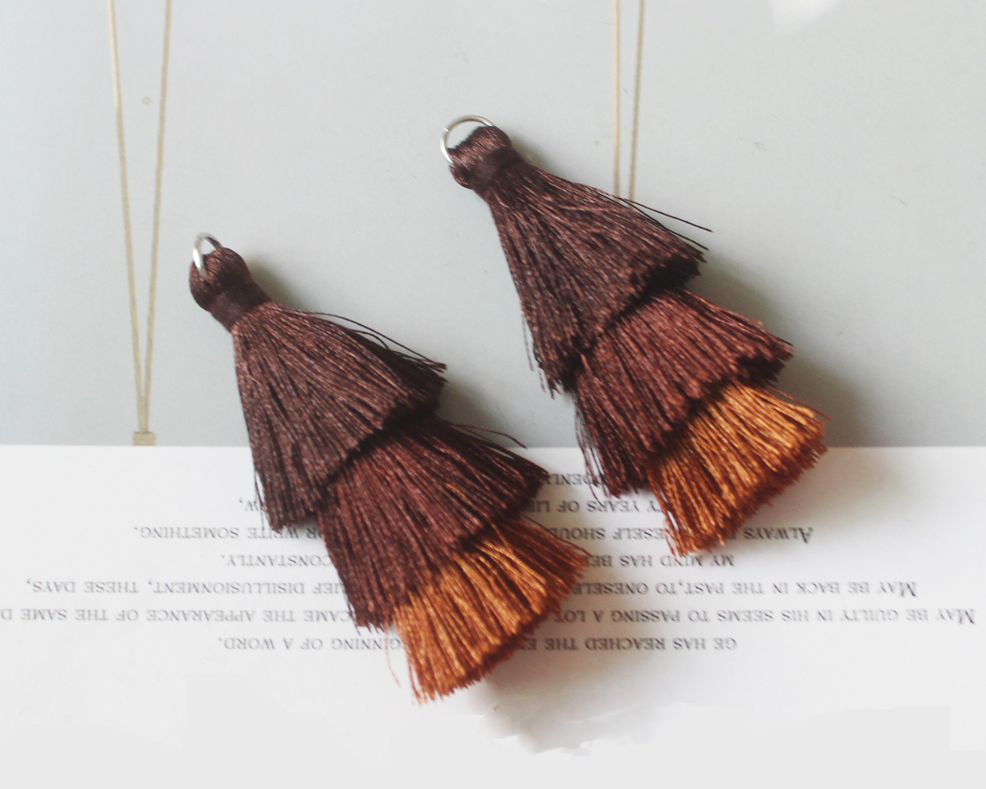2pcs Stacked Tassels Silky Tassels Silk Thread Tassels - Etsy UK