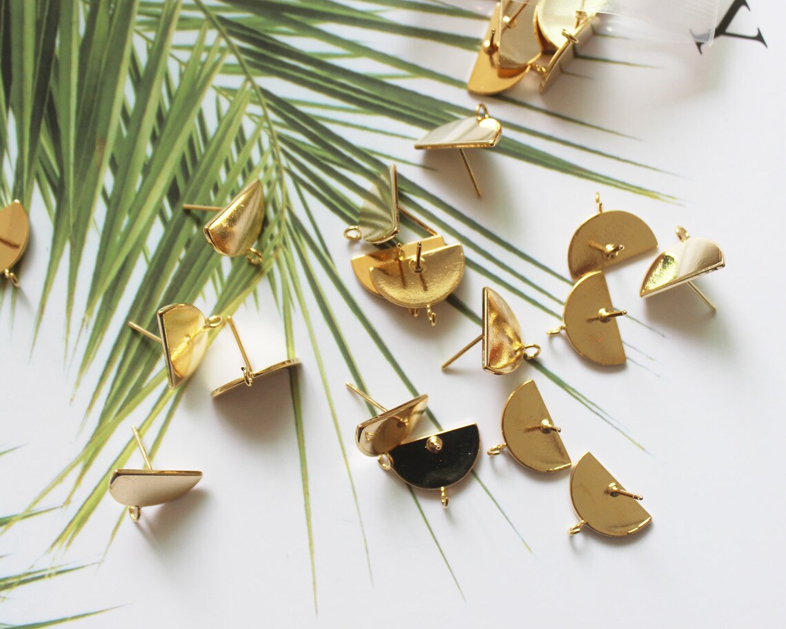 10PCS 18K Nickel Free Real Gold Plated Brass Earring Posts - Etsy