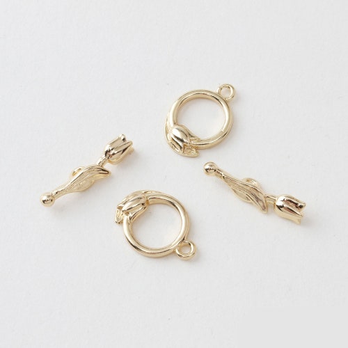 4setreal Gold Daisy Flower Toggle Clasp Clasp Set Large - Etsy