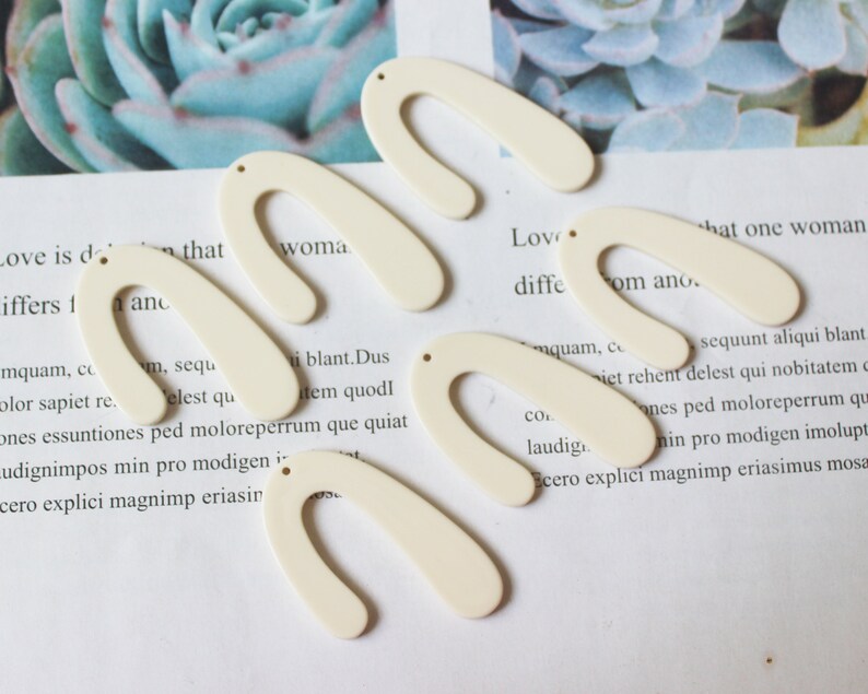 10pcs Cream U Shape Charms Geometric Cellulose Acetate - Etsy
