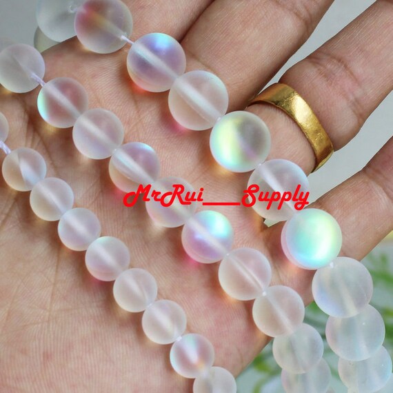 Synthetic Flash Stone Synthetic Crystal Smooth Round Beads - Etsy