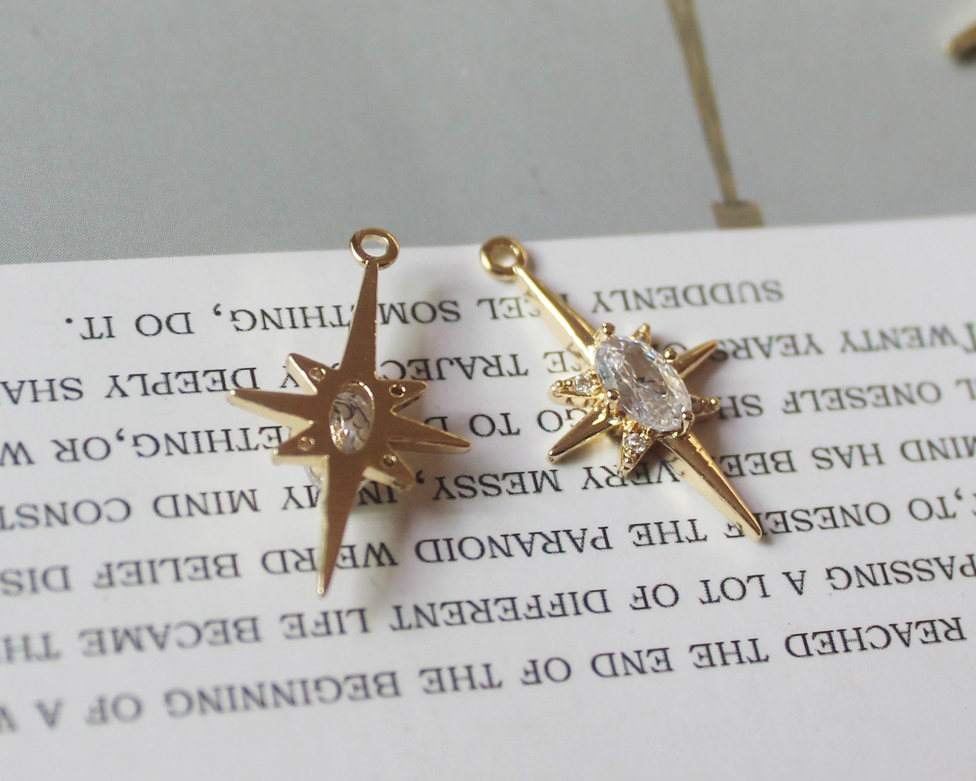 10pcs Real 18K Gold Plated Star Charm,gold Initial Charm,vermeil Moon ...