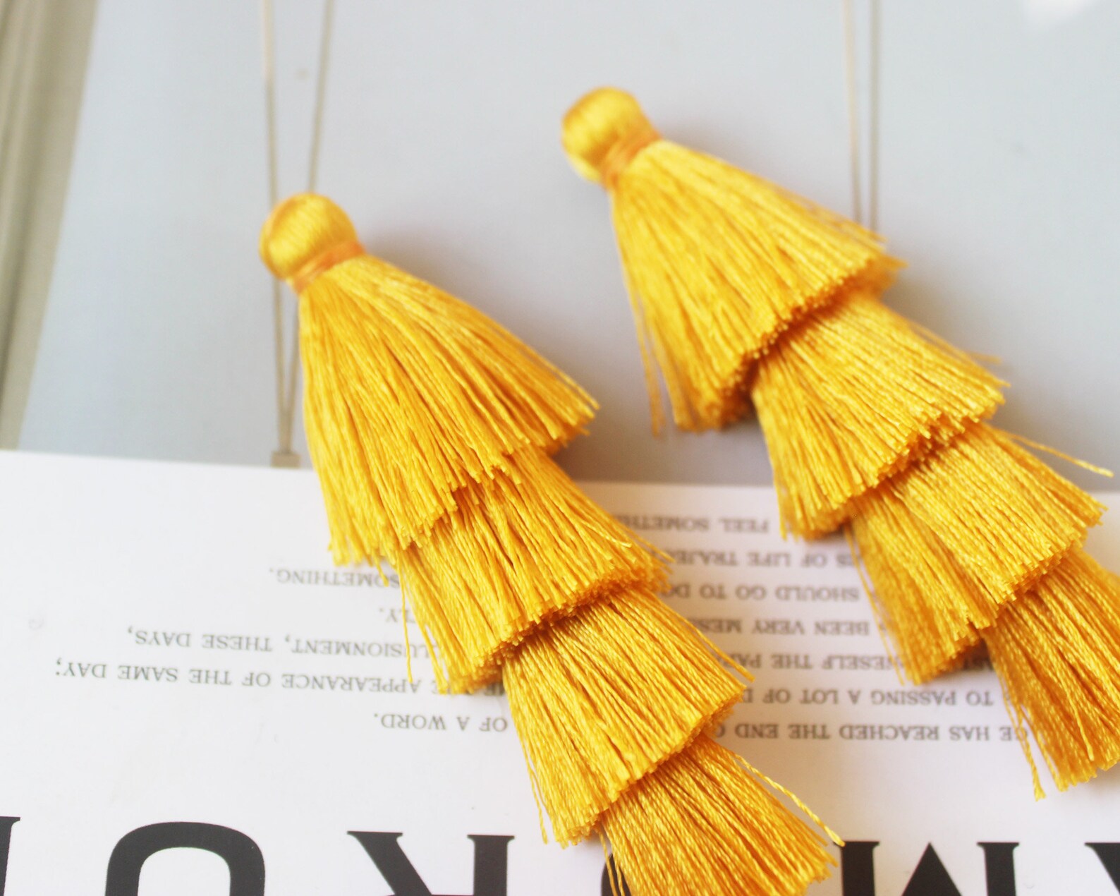 2pcs Stacked Tassels Silky Tassels Silk Thread Etsy