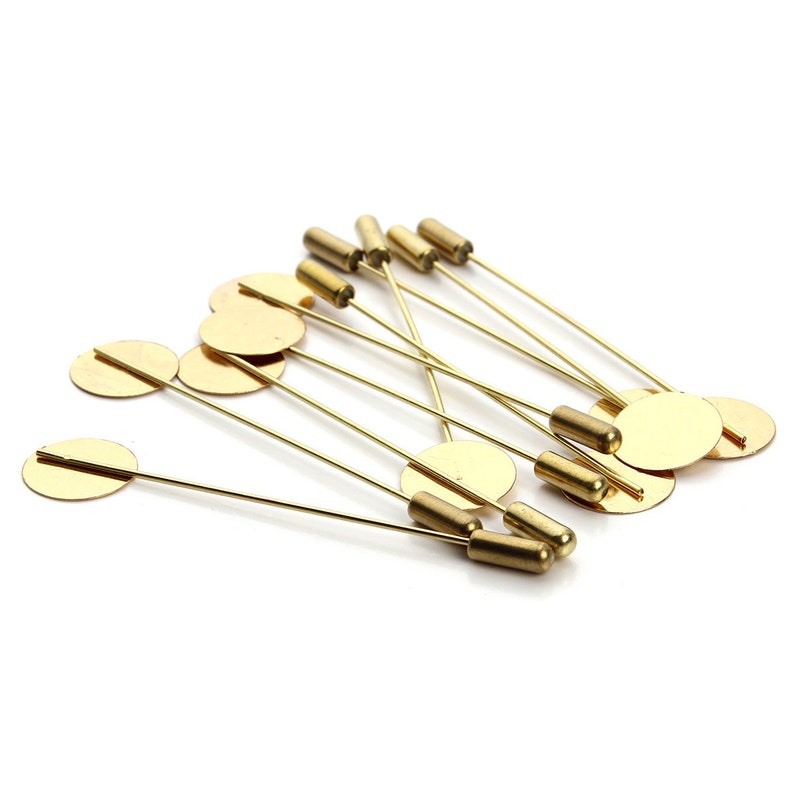 20PC Gold Tone Brass Stick Pin Lapel Pin Clutch Broach Blanks - Etsy
