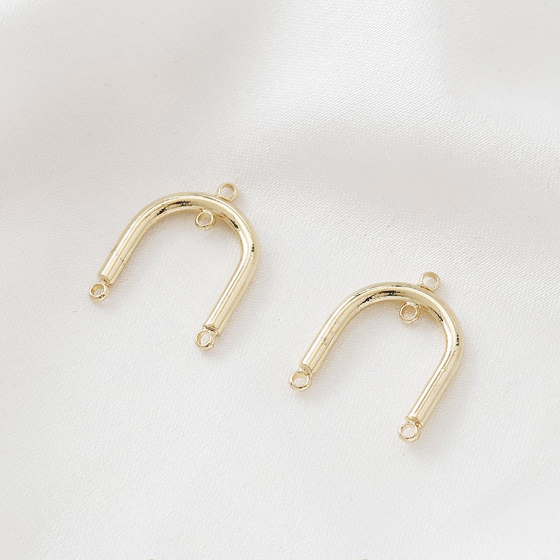 10PCS. 18k Real Gold Plated U Shape Earring Connector Jewelry - Etsy
