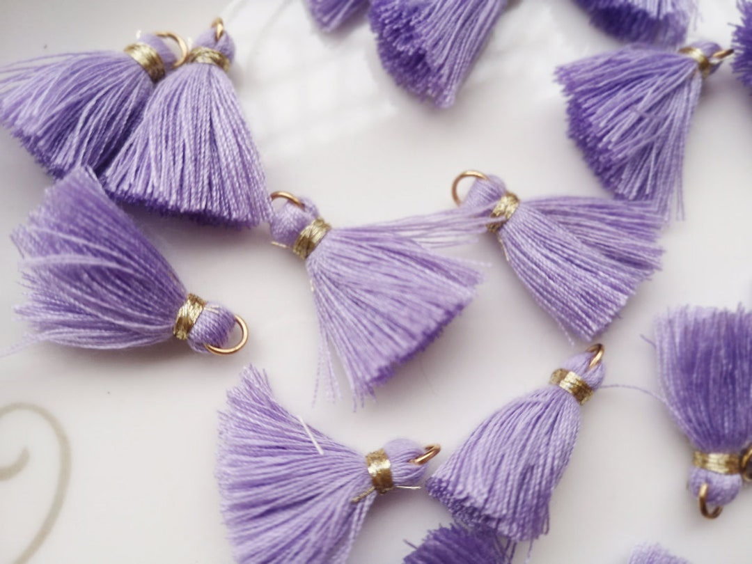 10pcs Light Purple Cotton Tassels,2cm Mini Tassels,tiny Cotton Thread ...