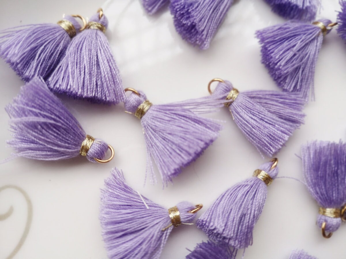 10pcs Light Purple Cotton Tassels,2cm Mini Tassels,tiny Cotton Thread ...