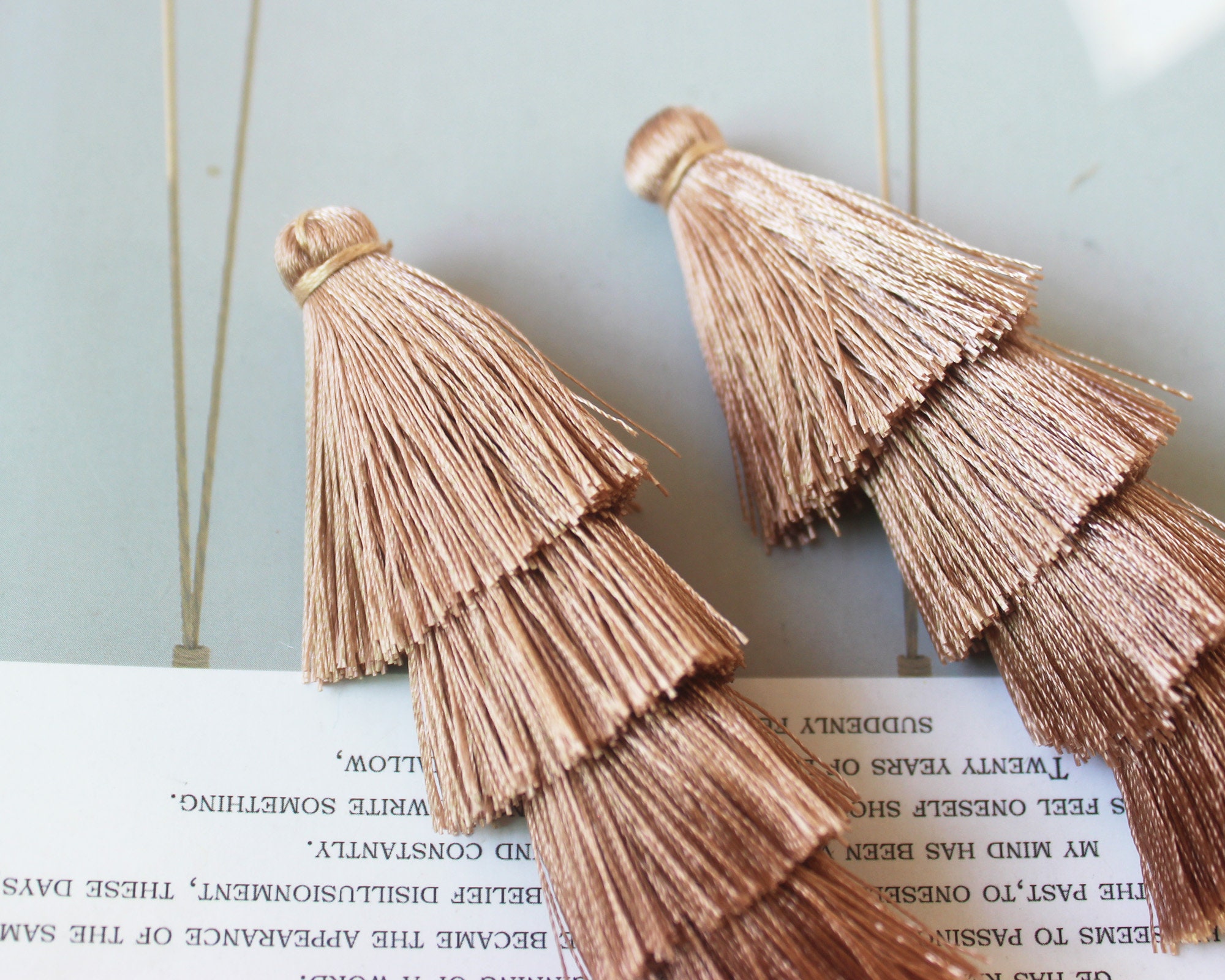 2pcs Stacked Tassels Silky Tassels Silk Thread Tassels - Etsy