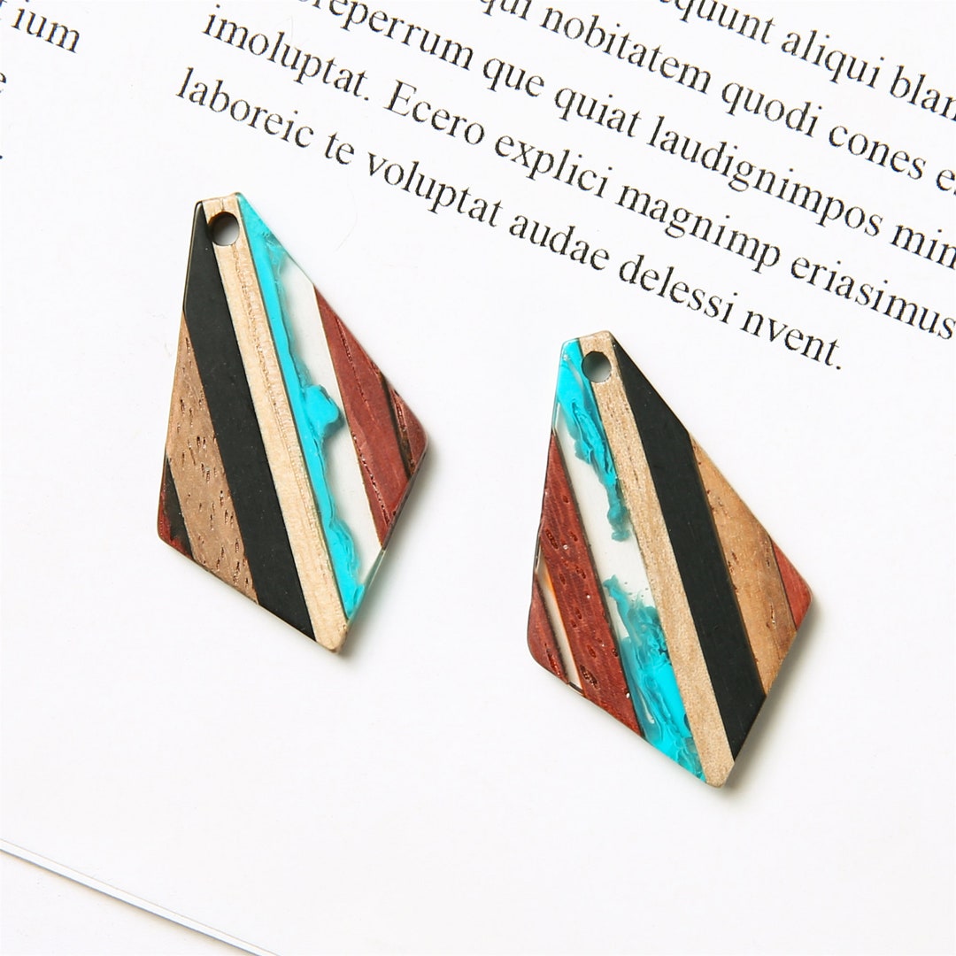 4pcs Epoxy Resin Pendants Diamond Translucent White Resin - Etsy