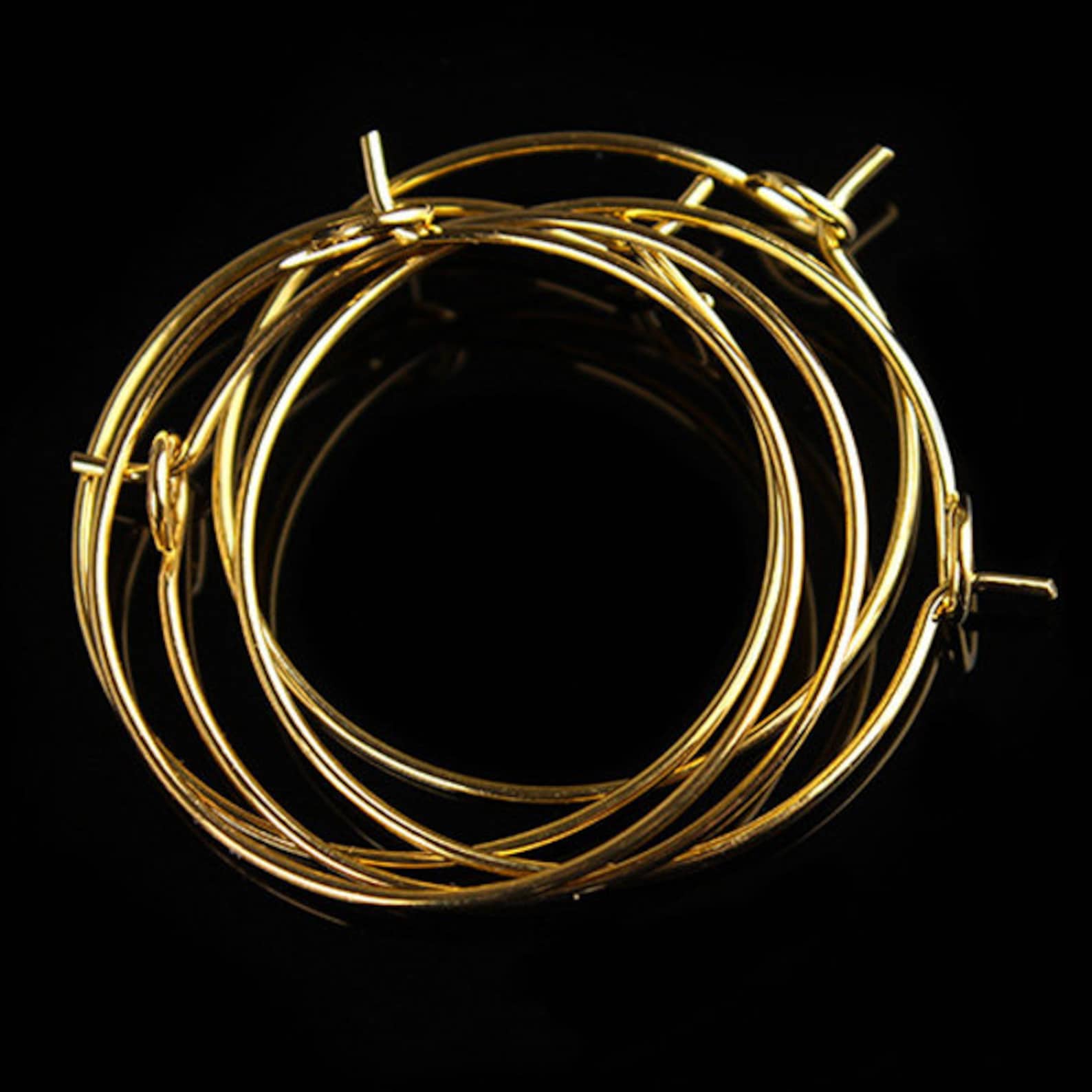 BULK 100 Wine Glass Charm Hoops 20MM/25MM/30MM/35MM Circle Ear Hoop ...