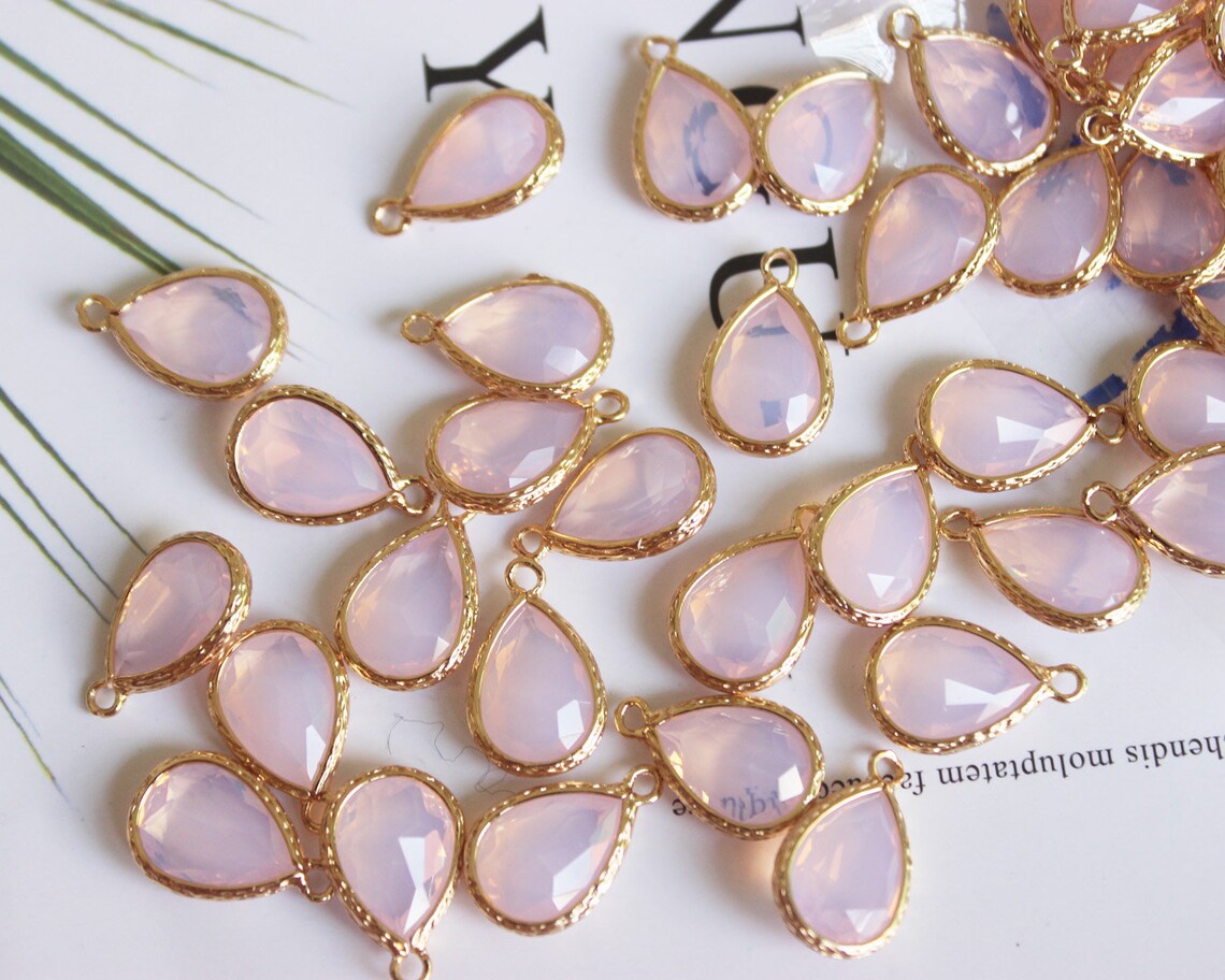 2pcs/10pcs Pink Oval Opal Charm Pendant Natural Opal Gemstone - Etsy