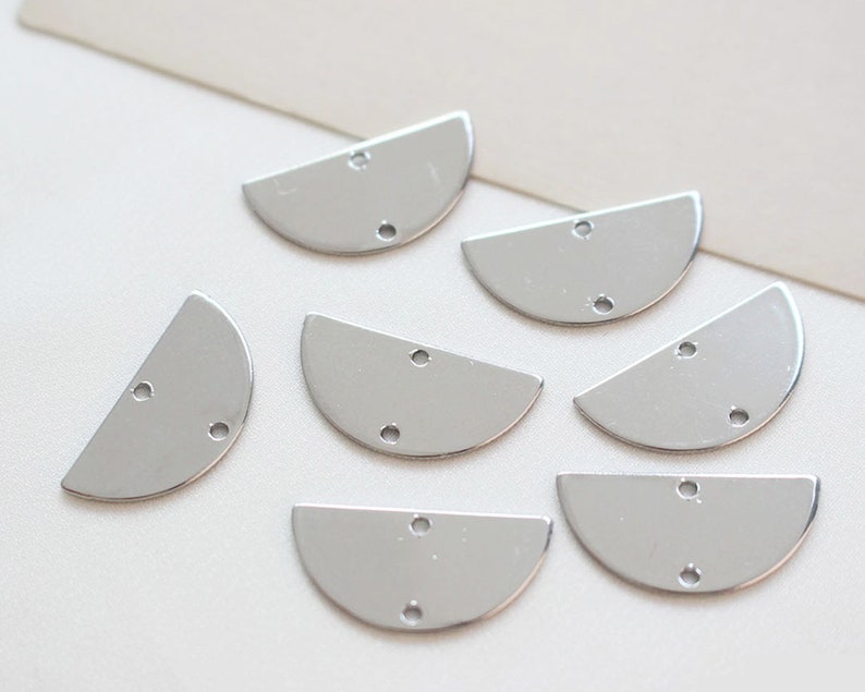 10pcs Real 18K Gold Plated Semicircle Charm, Semicircle Connector, Link ...