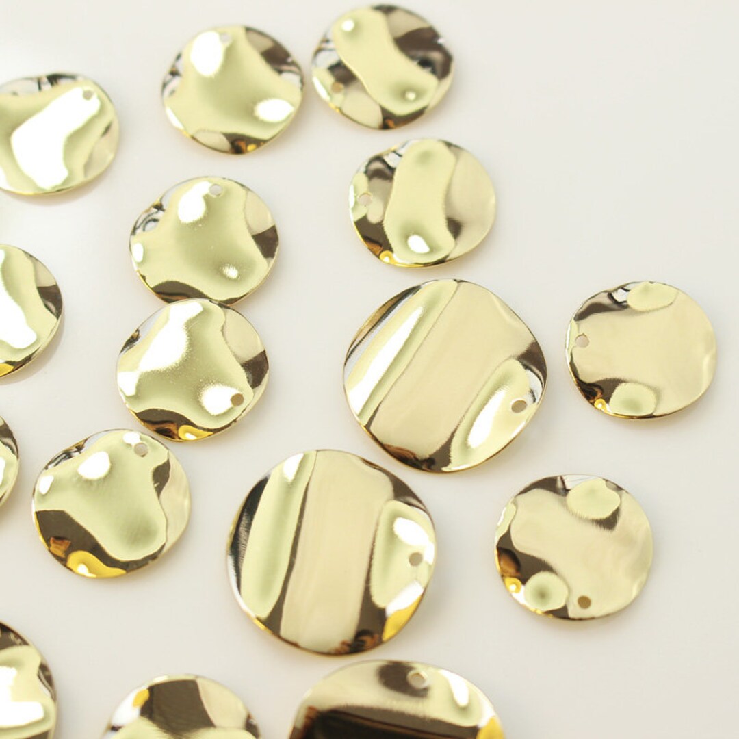 10PC High Quality Round Coin Disc Charm,15mm/22mm,vermeil Charm,blank ...
