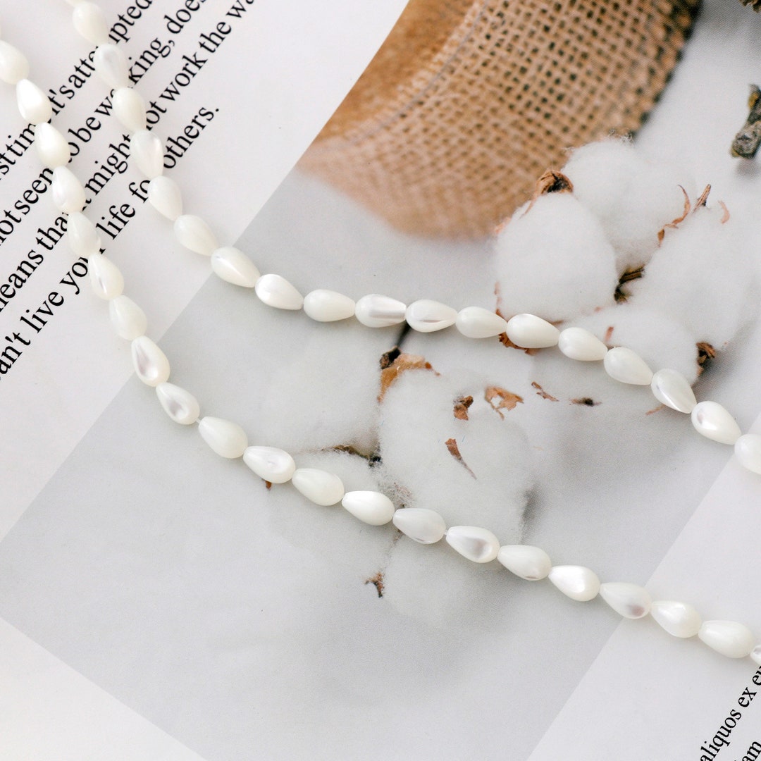 1strip Tiny Teardrop Natural Shell Beads, Teardrop Shell Beads ...