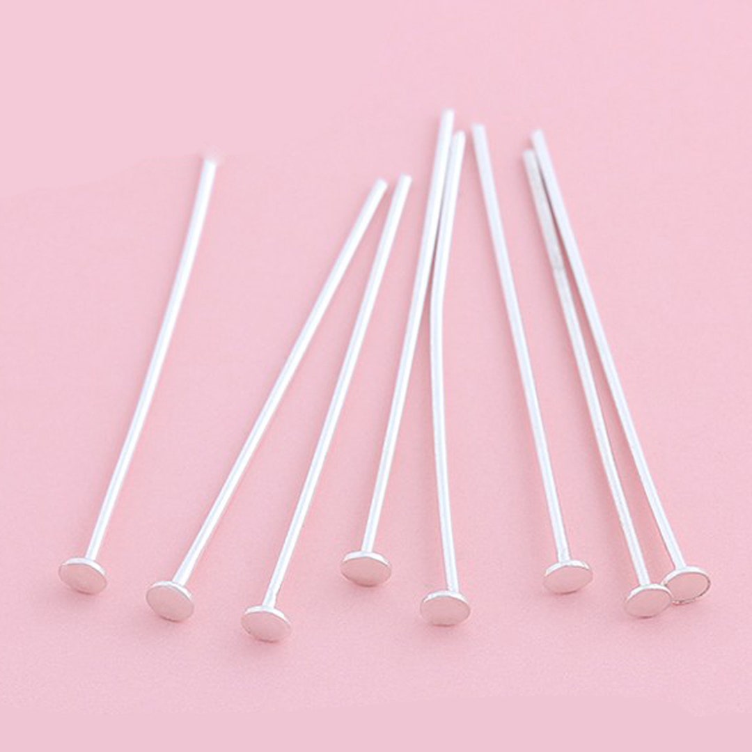 50pcs.925 Sterling Silver Headpin, 15MM/20MM/30MM Head Pin Finding - Etsy