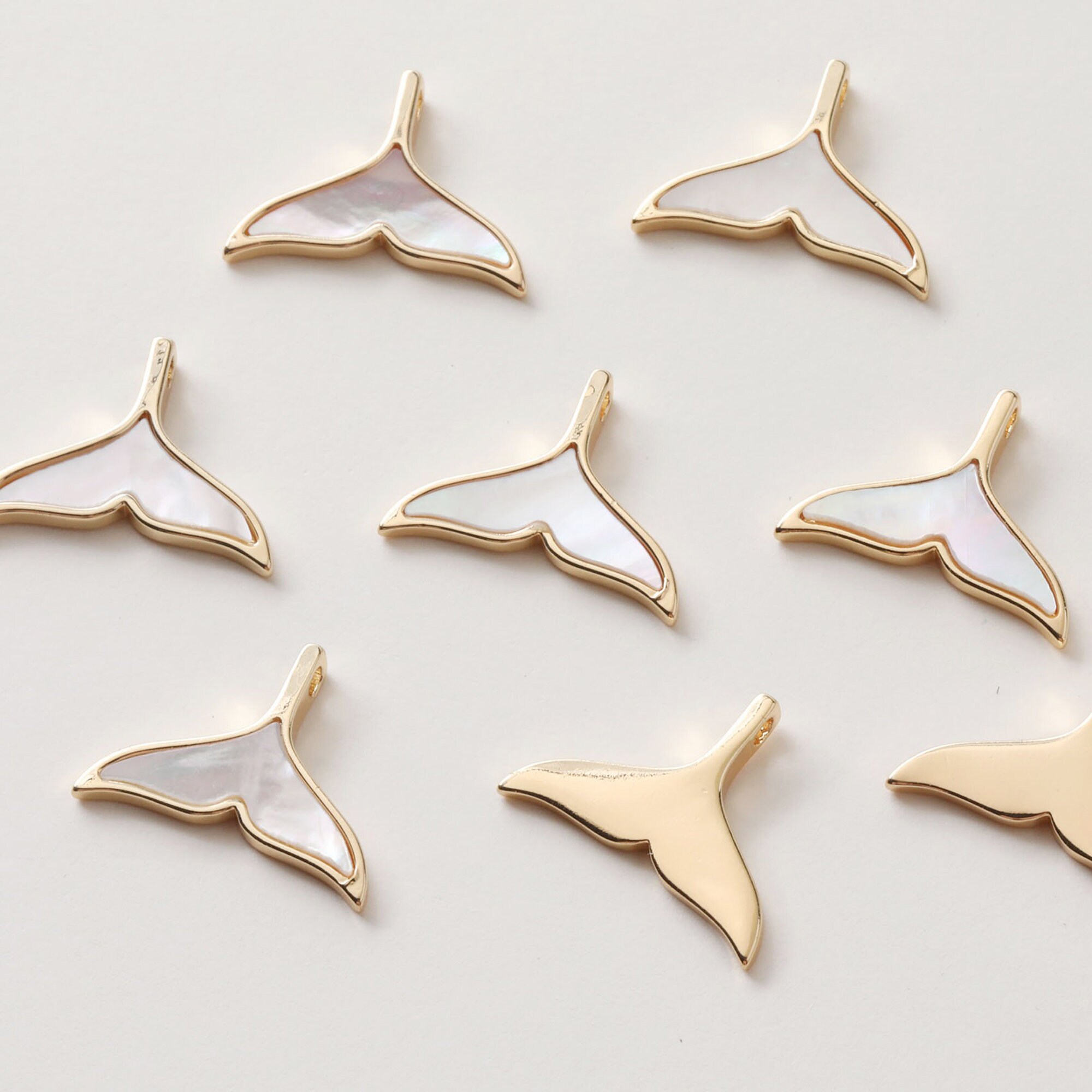 6PCS Real Gold Plated Mermaid tail Shell CharmShell Drop | Etsy