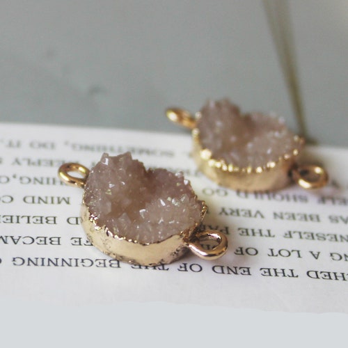 10PCS Round Imitation Druzy Turquoise Druzy Connector Resin - Etsy