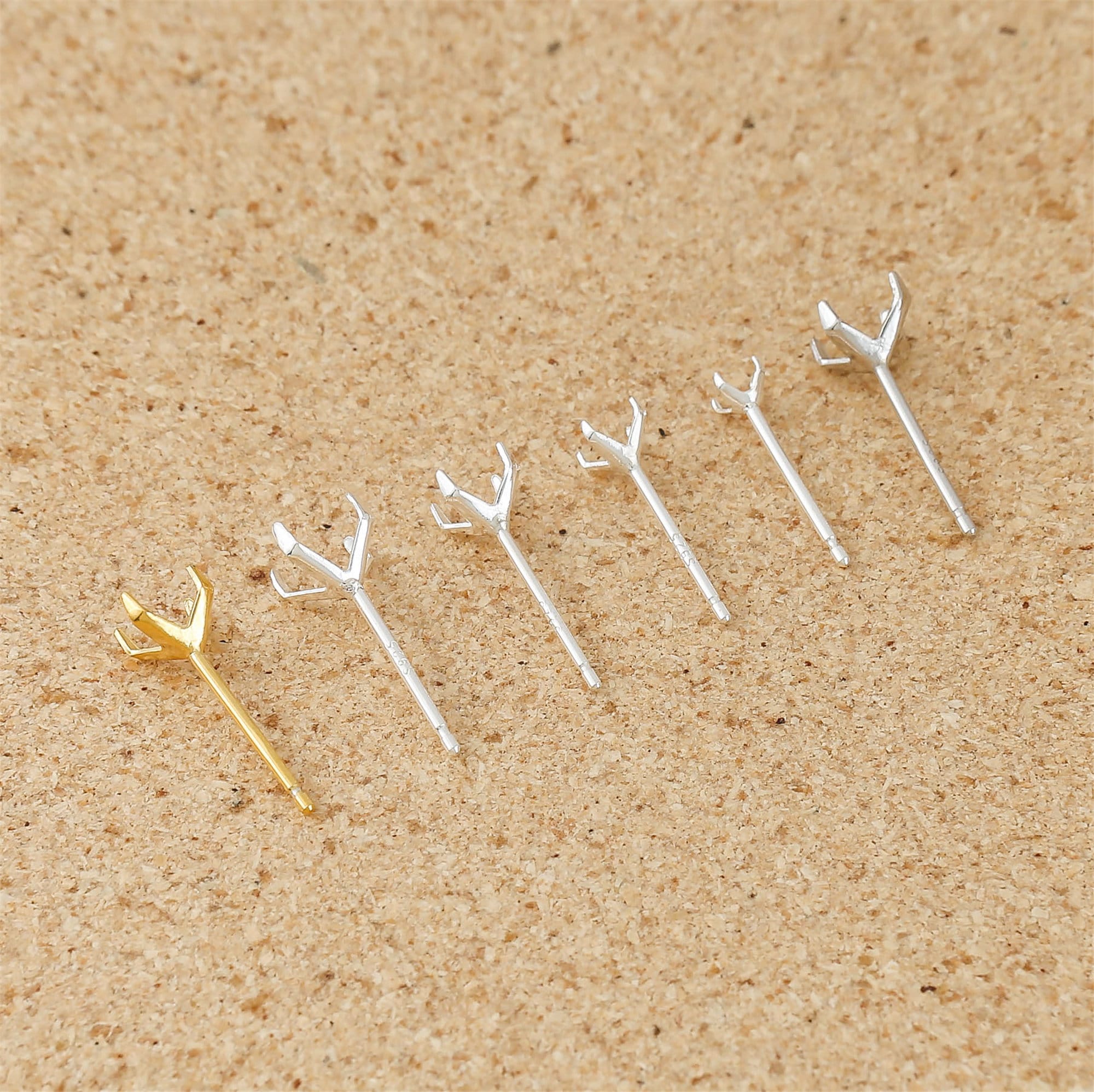 20pair 925 Sterling Silver Claws Prong Set Ear Posts - Etsy