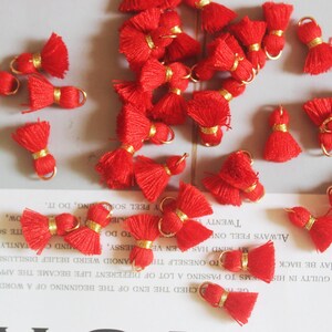 10pcs Red Tassels,tiny Cotton Thread Tassels,1.5cm Thread Tassels,mini ...