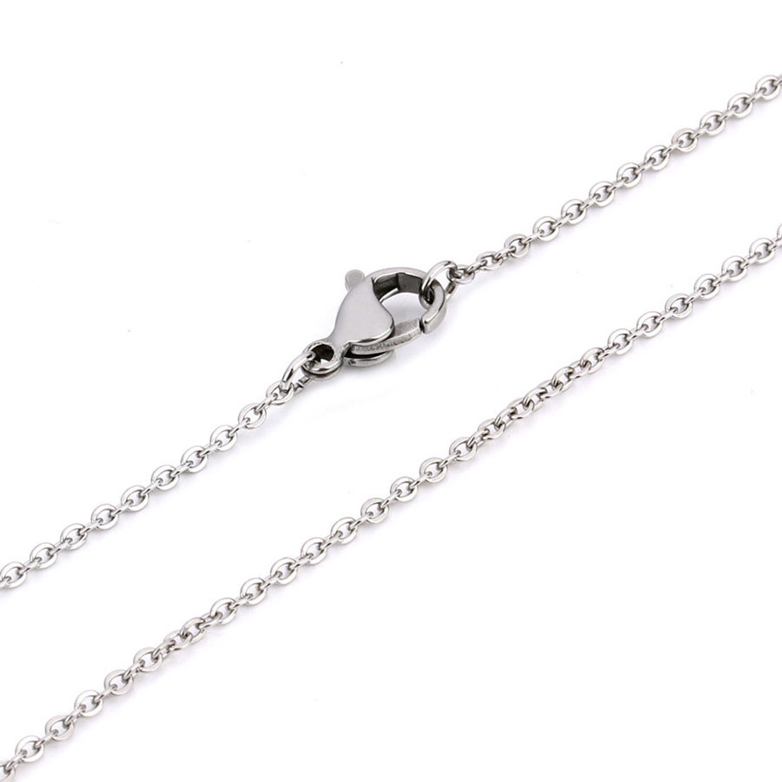 5PCS Stainless Steel Cable Link Chain With Lobster Clasp - 1.65MM Chain ...