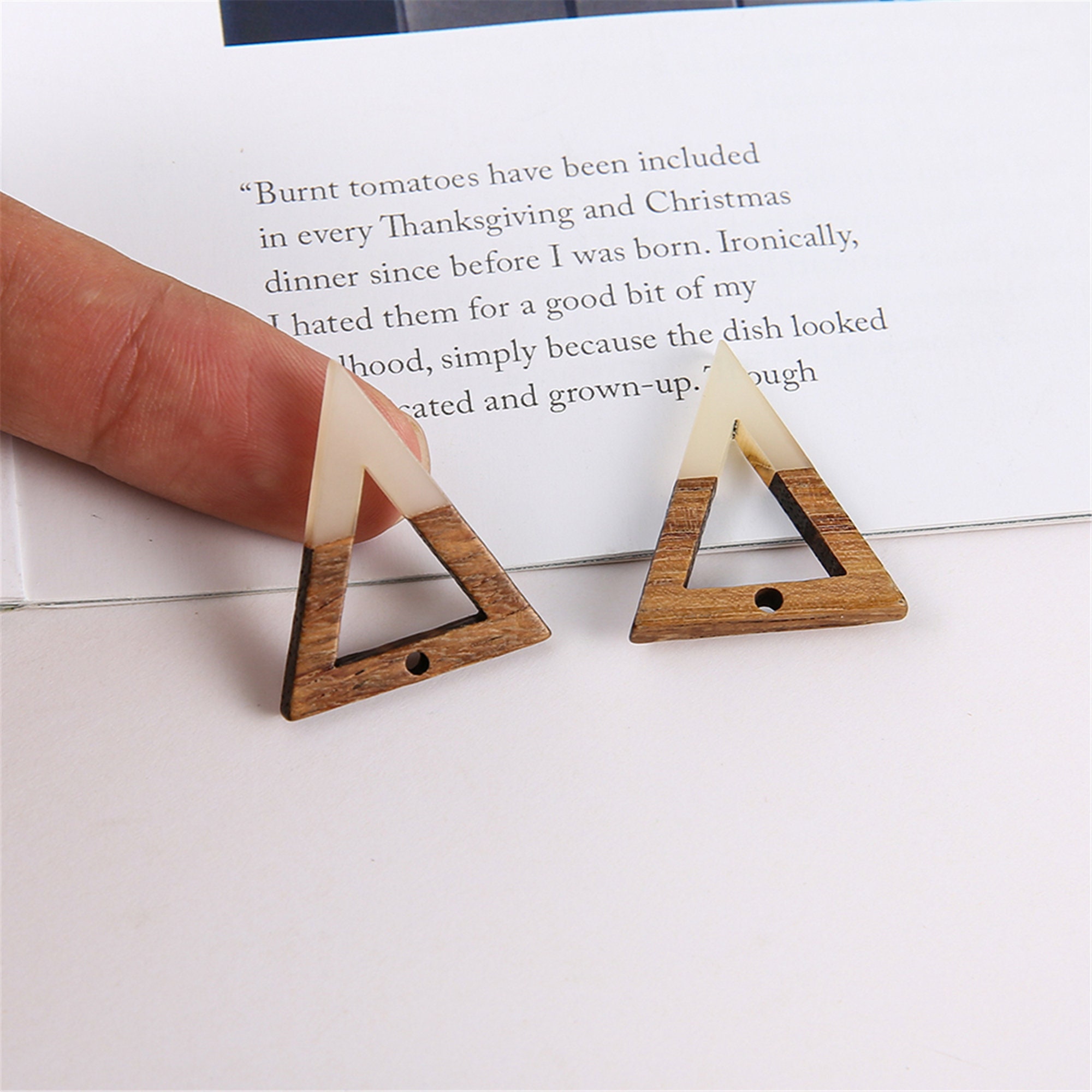 4pcs Epoxy Resin Pendants Triangle Translucent White Resin - Etsy