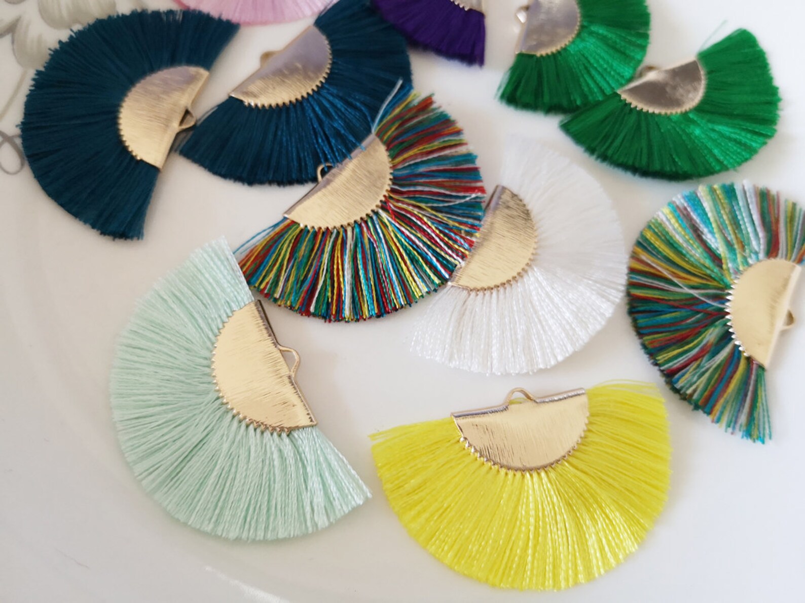 2pcs Small Fan Tassels Silk Tassels Silky Thread Tassels - Etsy