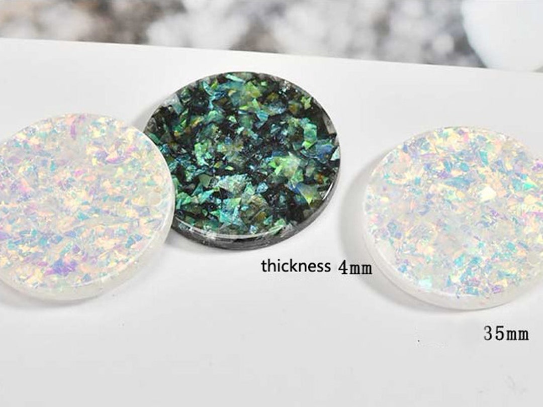 10pcs 35mm Round Circle Glitter Resin Charm Pendant Summer Earrings ...