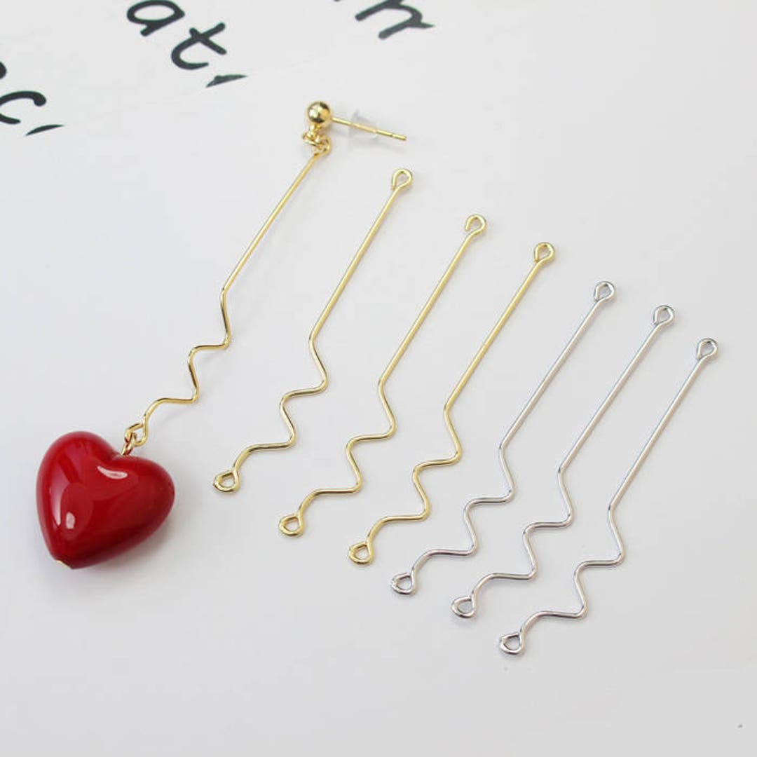 30pcs Arc Connecting Rod Long Curve Earrings Supplies Ear Stud Jewelry ...