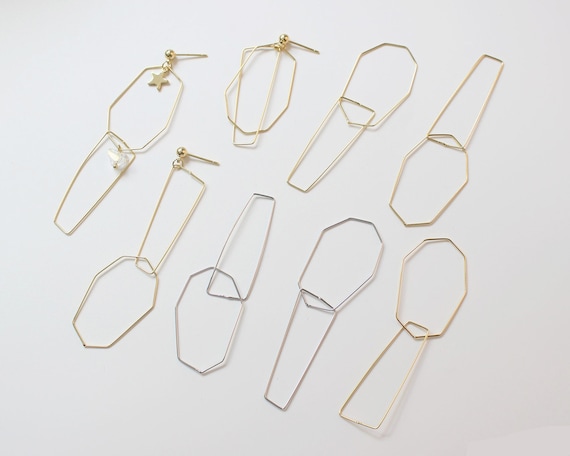 6PCS Real 18k Gold Plated Shaped Polygon Charm Pendant - Etsy