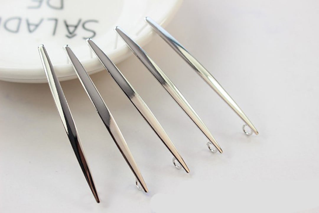 10pcs. 18k Gold Plated Long Bar Earrings,shiny Gold Bar, Bar Ear Stud ...