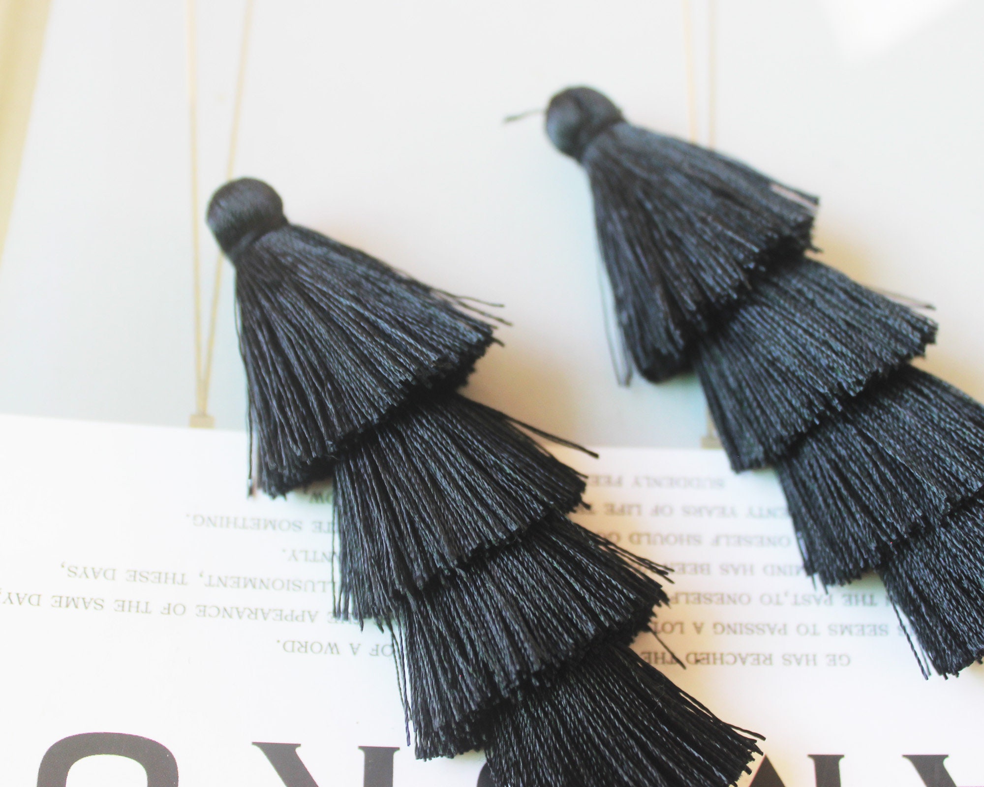 2pcs Stacked Tassels Silky Tassels Silk Thread Tassels - Etsy