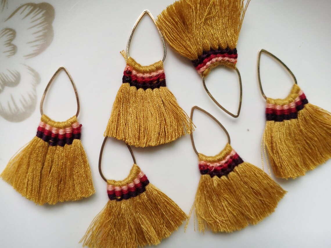 2pcs Fan Tassels Cotton Tassels Cotton Thread Tassels - Etsy