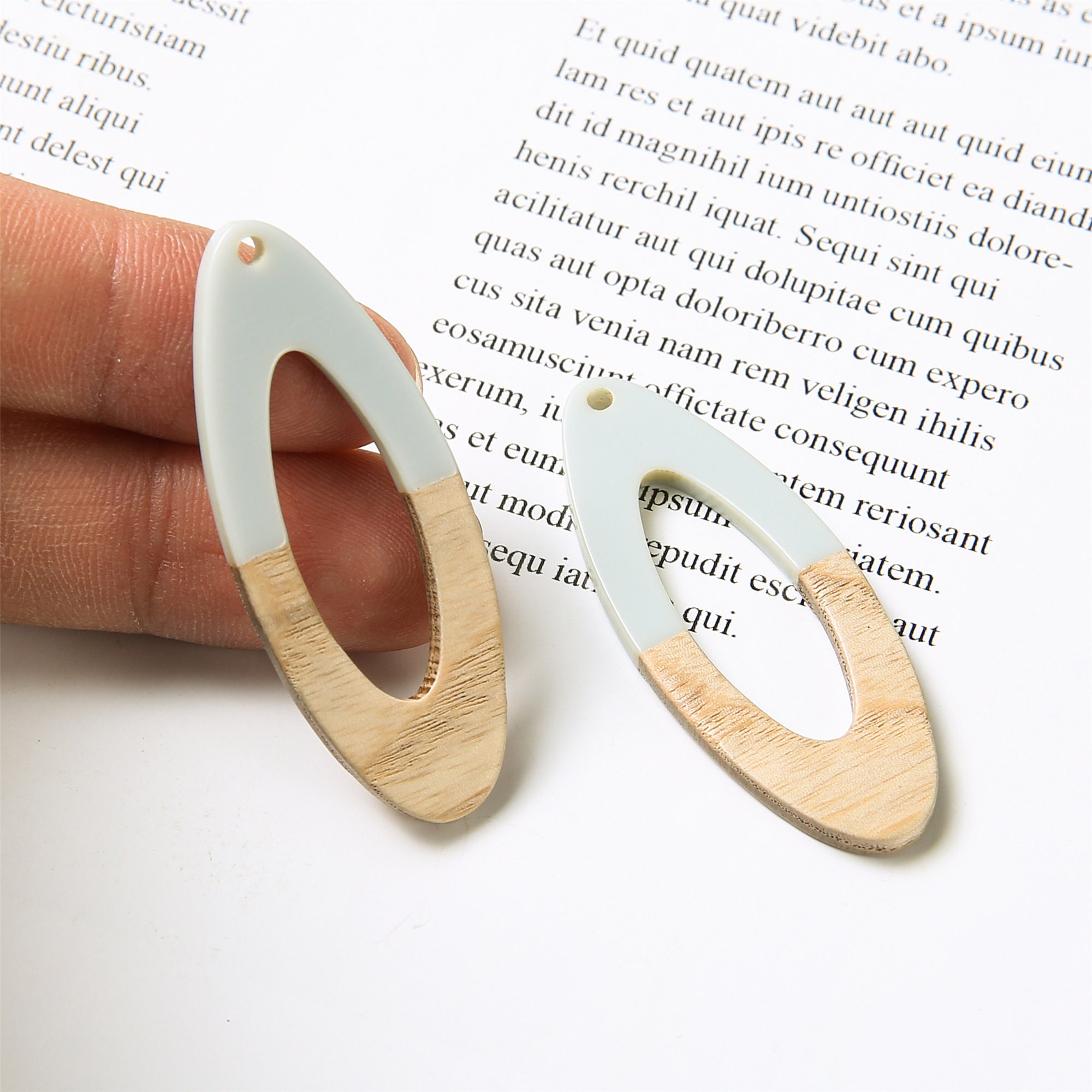 4pcs Epoxy Resin Pendants Oval Translucent White Resin - Etsy