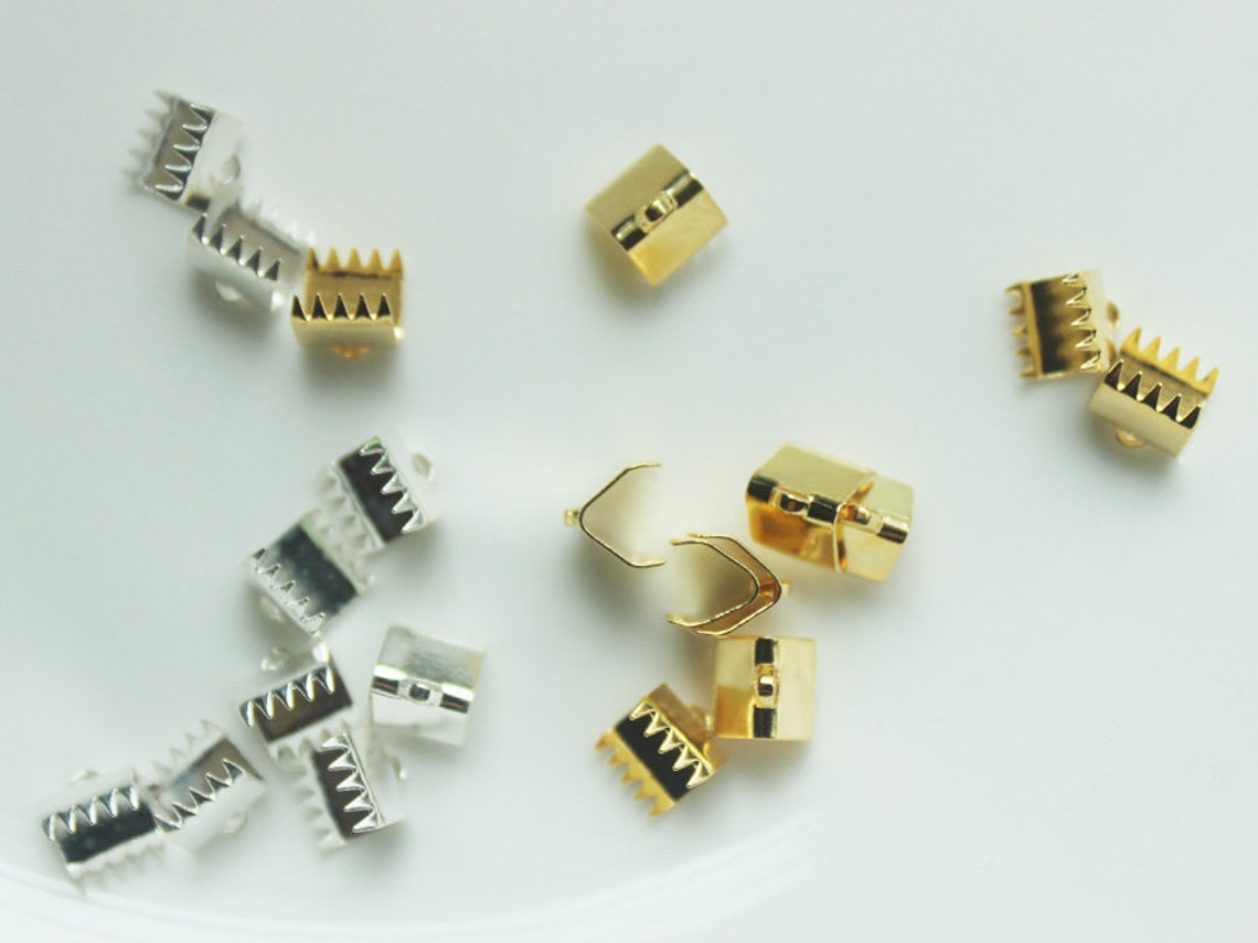 10pcs.925 Sterling Silver Ribbon Ends Crimp6mm/8mm/10mm - Etsy