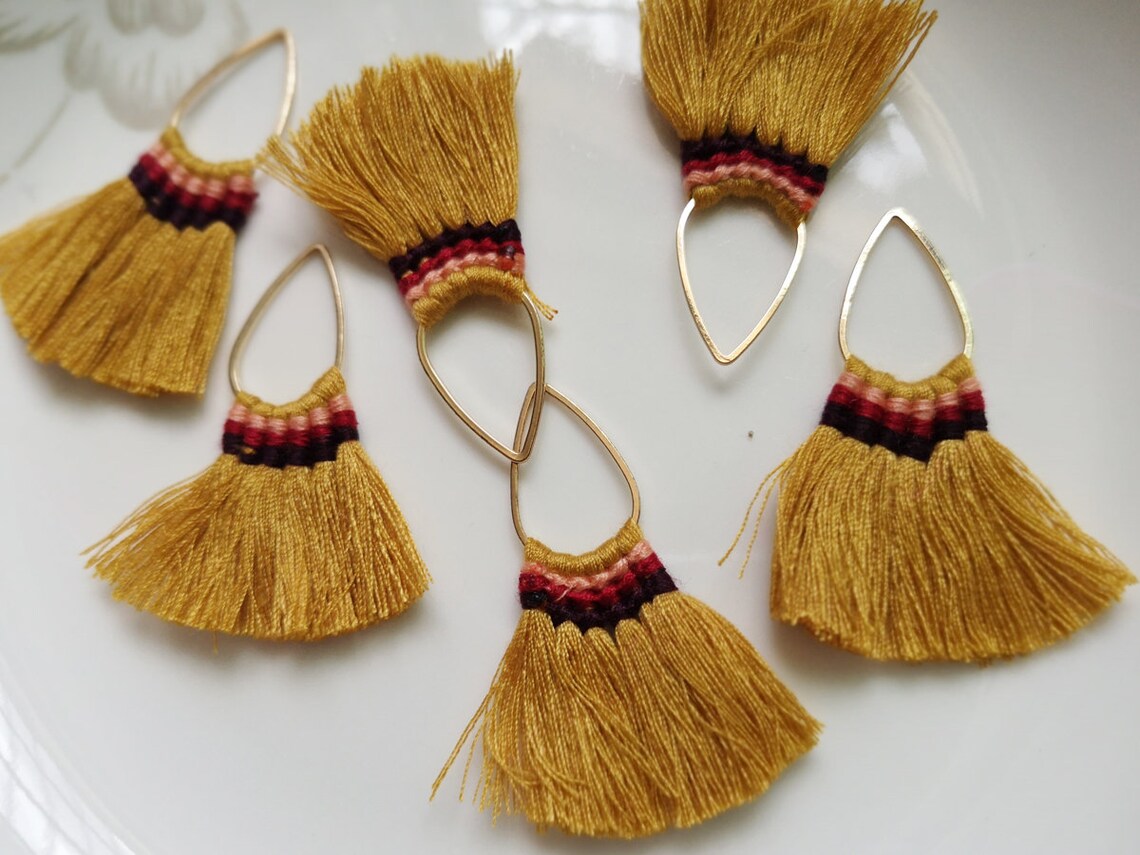 2pcs Fan Tassels Cotton Tassels Cotton Thread Tassels | Etsy