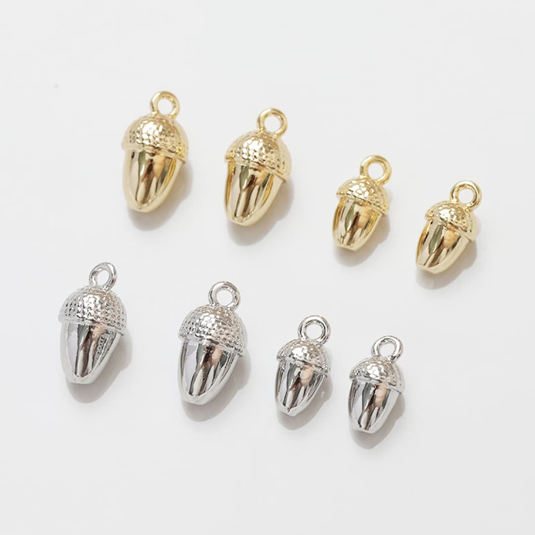 10pcs Real 18K Gold Plated Gold Dainty Hazelnut Charm ,fruit Charm,food ...