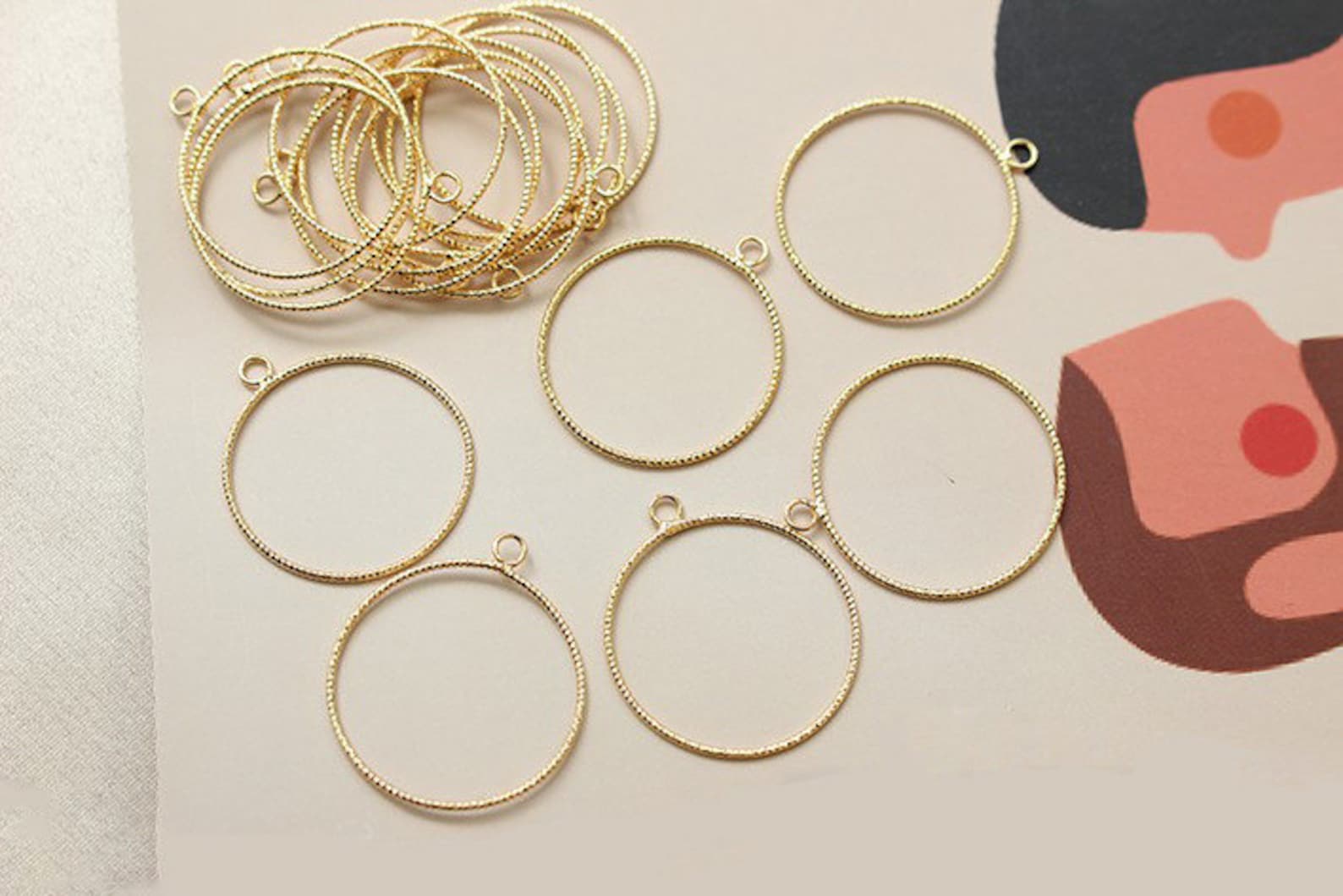 5PCS. Circle Charm Round Danglesweet Charm Pendant Quality - Etsy