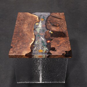 Walnut Burl Table Top With Custom Floral Artresin Inlay - Etsy