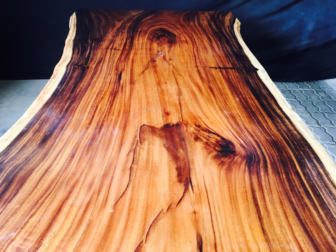 Acacia Wood Dining Table Hand-Crafted Solid Wood Epoxy | Etsy