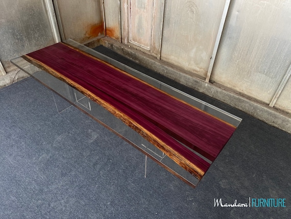 Purpleheart Wood Table: Dining / Desk / Coffee / Gaming / Side | Etsy