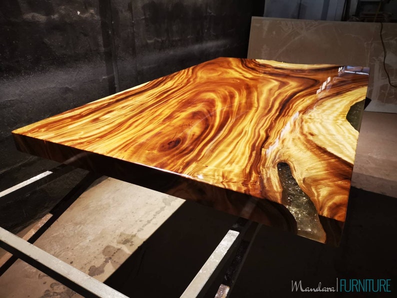 Customised Home Office Work Desk Epoxy Resin Finish Solid | Etsy